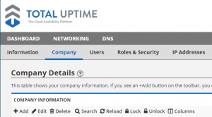 Company Tab | Total Uptime®